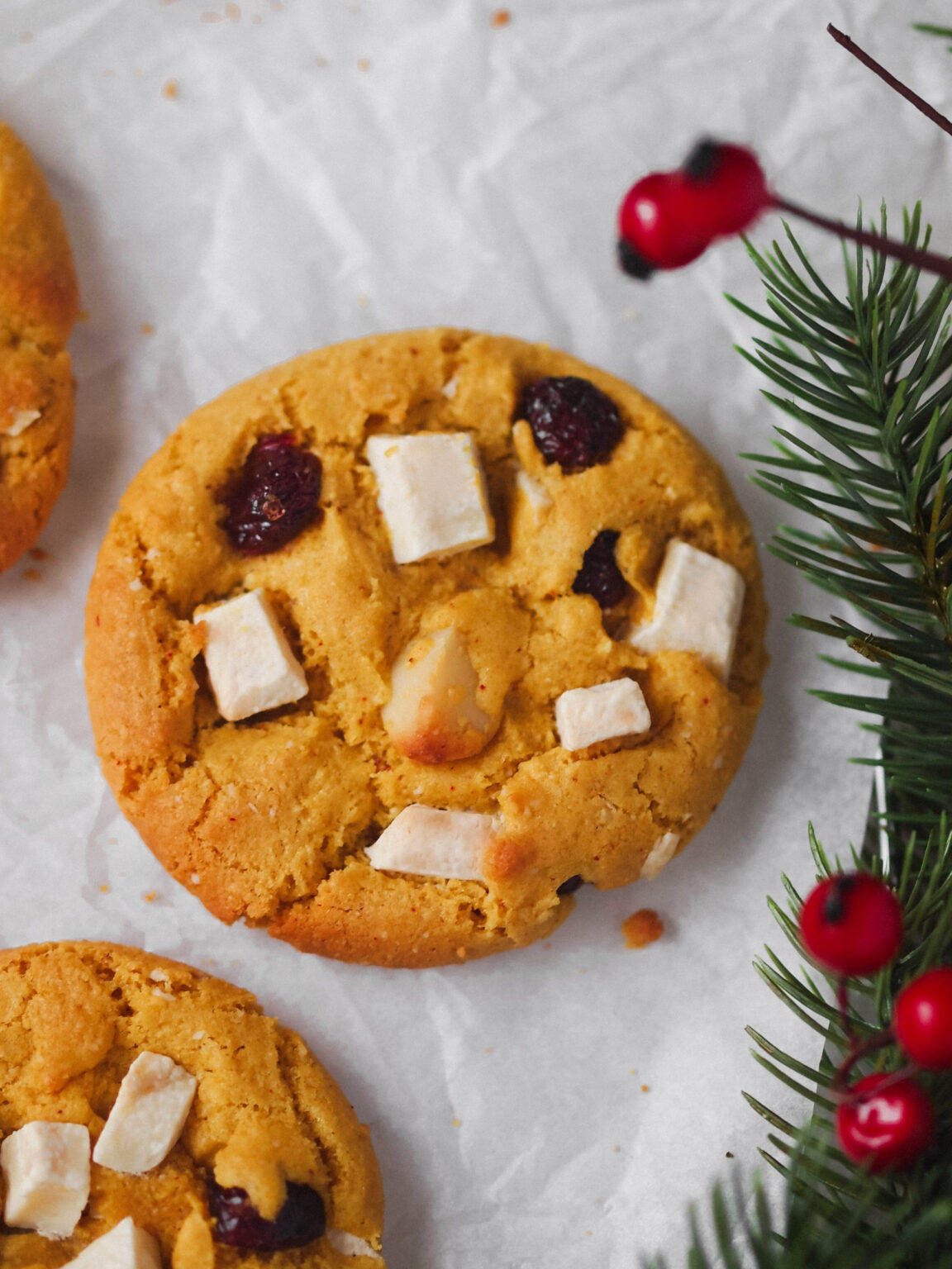 Vegan Saffron White Chocolate Cranberry Macadamia Nut Cookies - baking ...