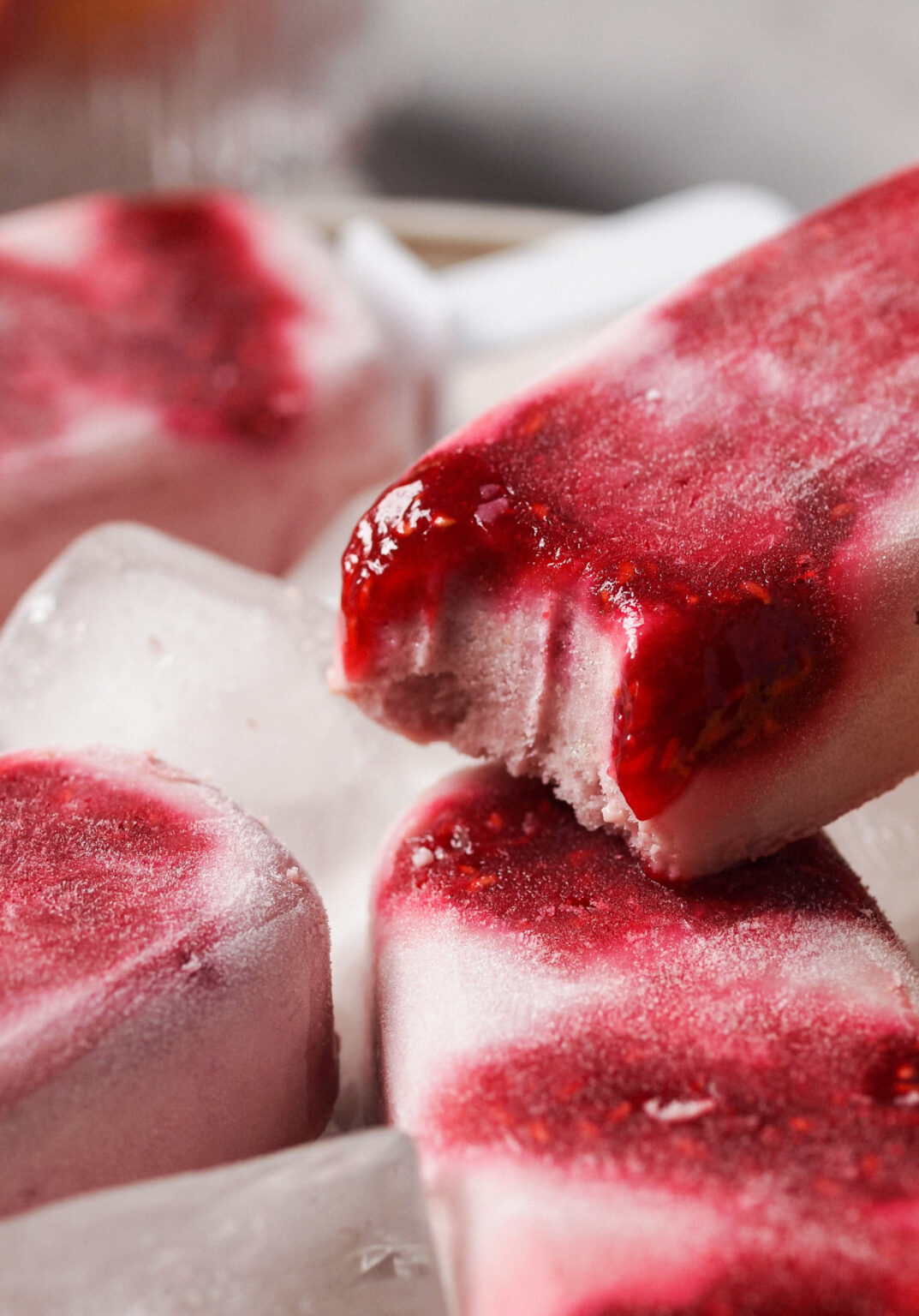 Healthy Peach Raspberry Creamy Vegan Popsicles - baking me healthy